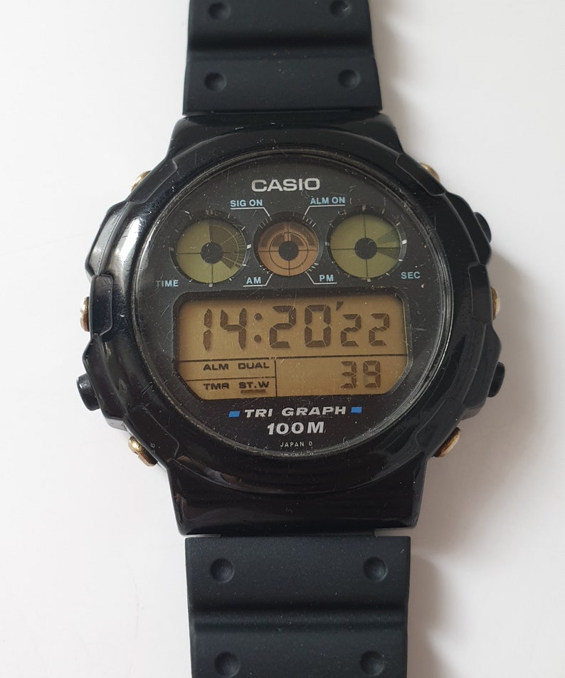 Rare Casio Tri Graph TGW-10 Digital Watch Vintage 1990's - Etsy