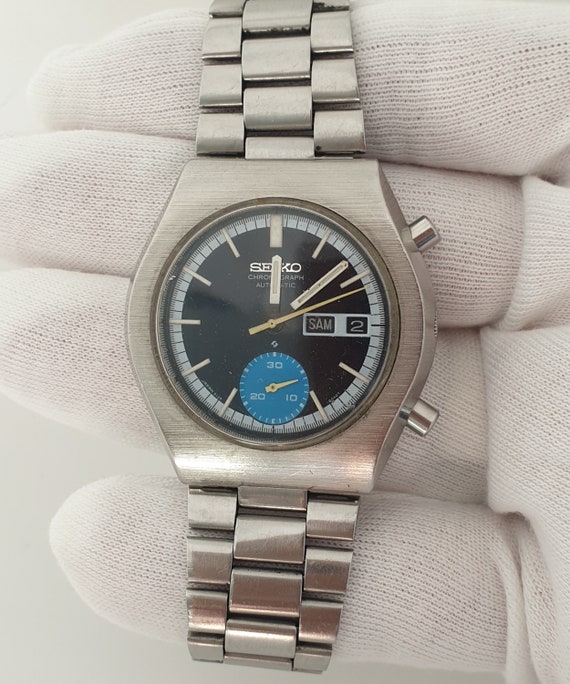 Rare Seiko Chronograph Automatic WristWatch,Mens Vin… - Gem