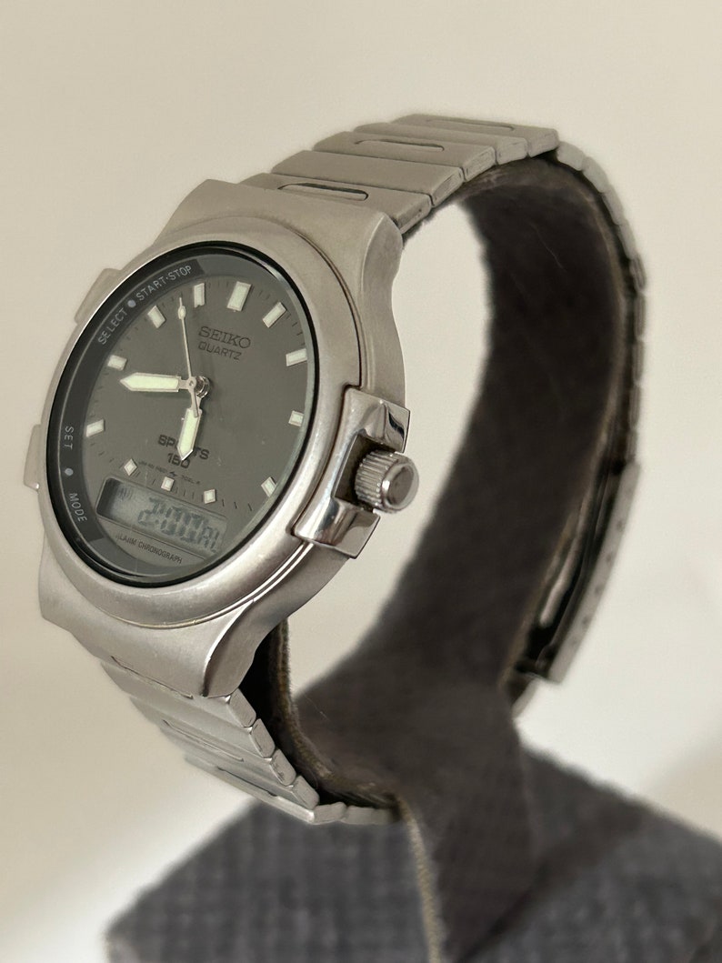 Rare Vintage Seiko Dual Time Analog/digital Chronograph Alarm H601-7030 Men 1990-1999,collection ...