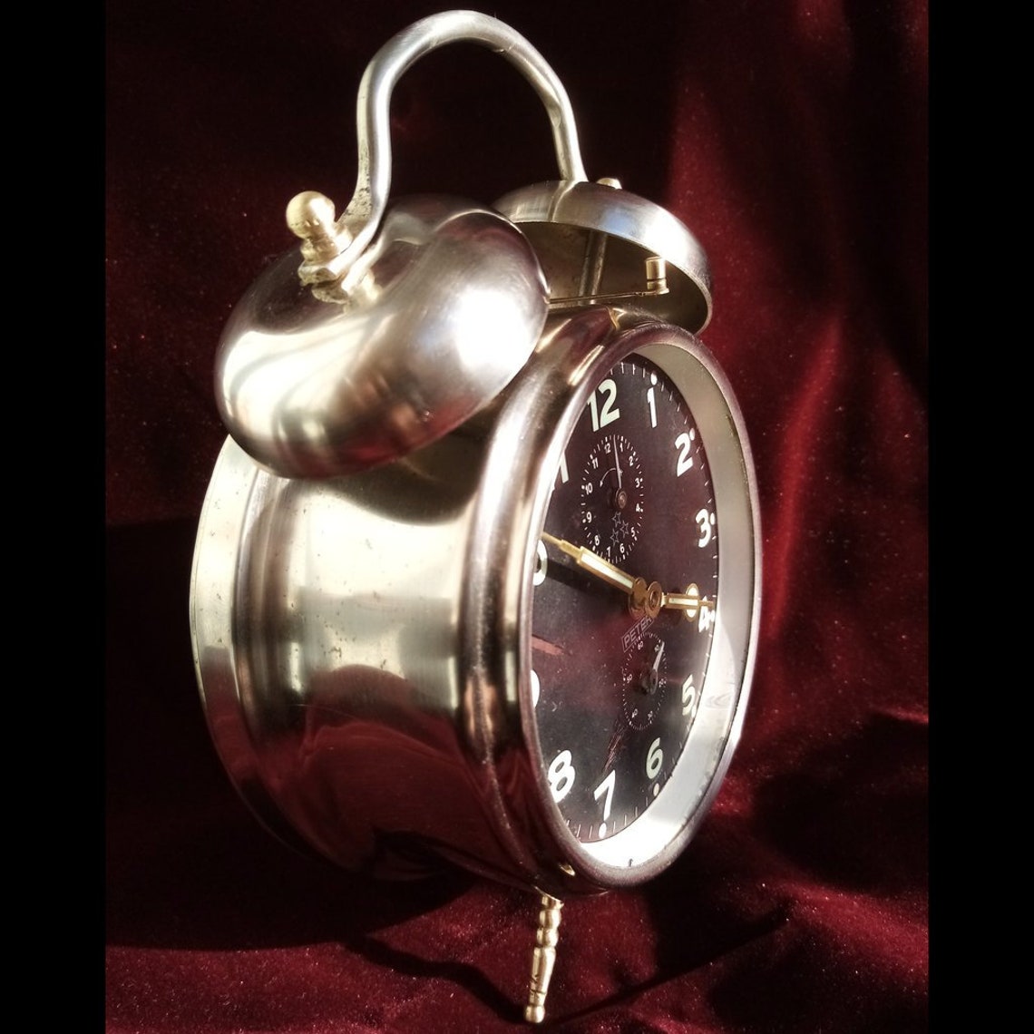 Vintage 1950' S Peter Mechanical Alarm Table Clock - Etsy