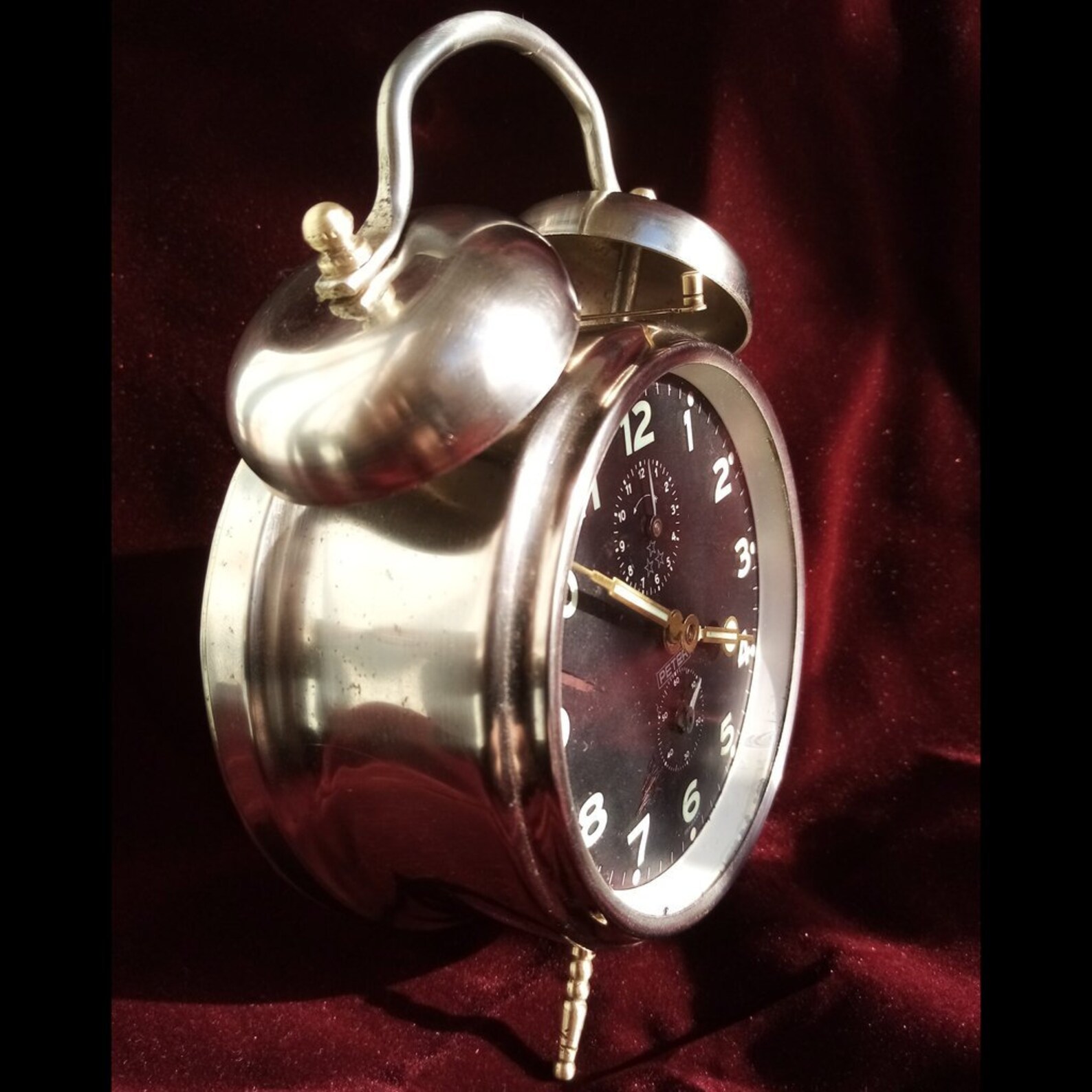 Vintage 1950' S Peter Mechanical Alarm Table Clock, Antique German ...