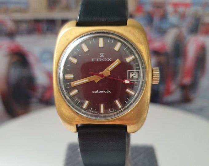 Vintage Rare EDOX AUTOMATIC Watch - Beautiful Condition 1970's,gold ...