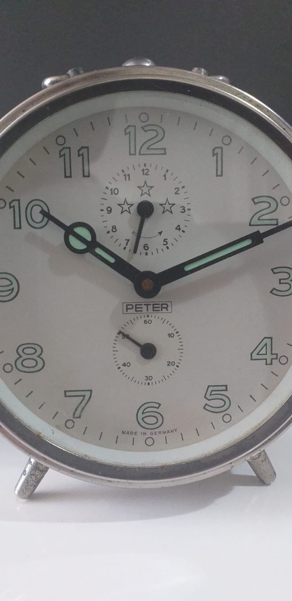 Vintage 1960' S Peter Mechanical Alarm Table Clock, Antique German ...