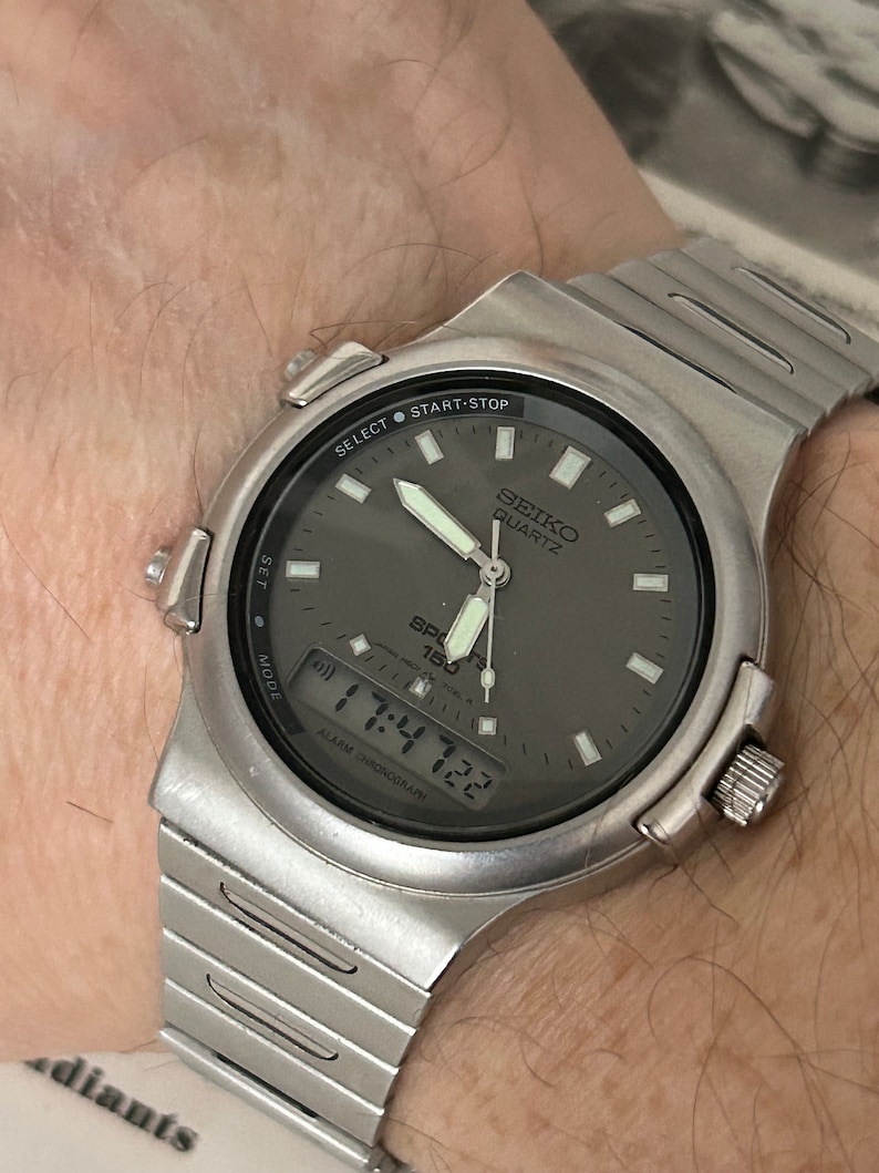 Rare Vintage Seiko Dual Time Analog/digital Chronograph Alarm H601-7030 Men 1990-1999,collection ...