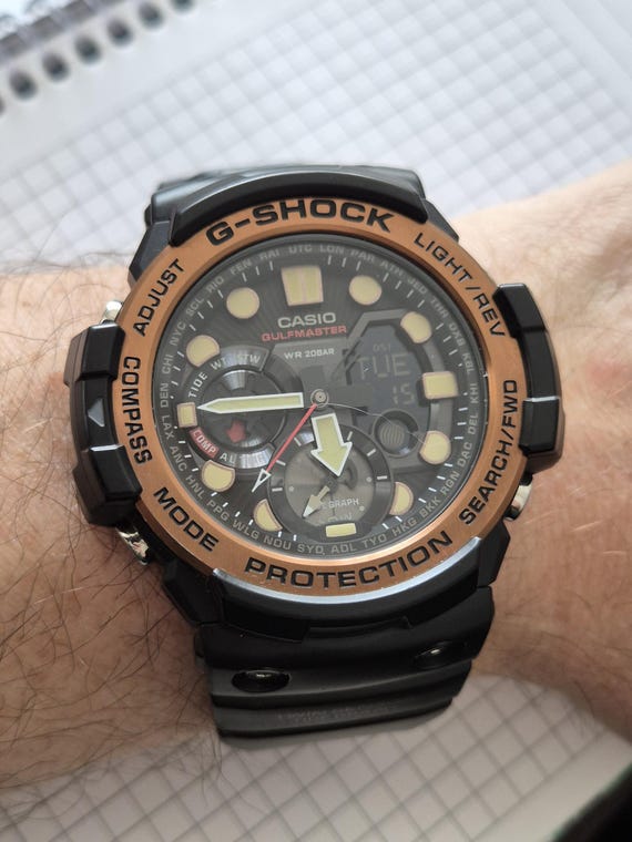 Rare Vintage Casio G-Shock Watch Gulf Master Moon Tid… - Gem