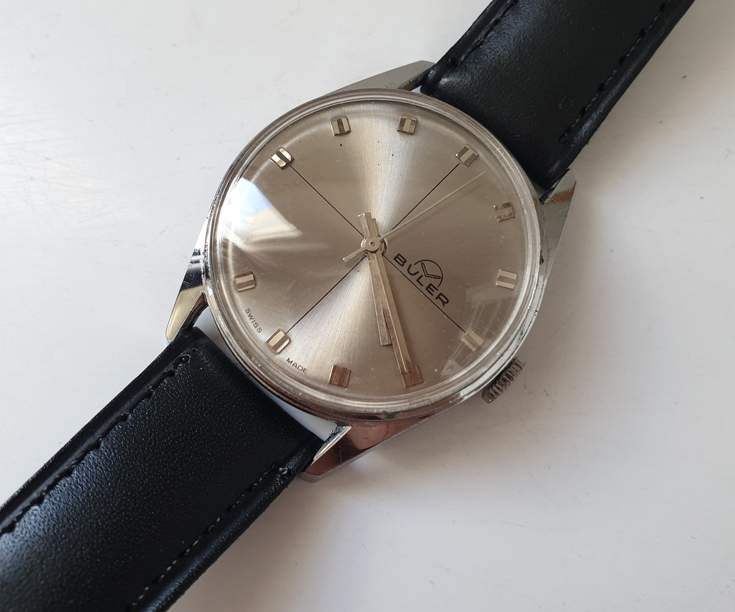 Great BULER Watch Swiss Made Mechanical Hand Wind for Men,vintage ...