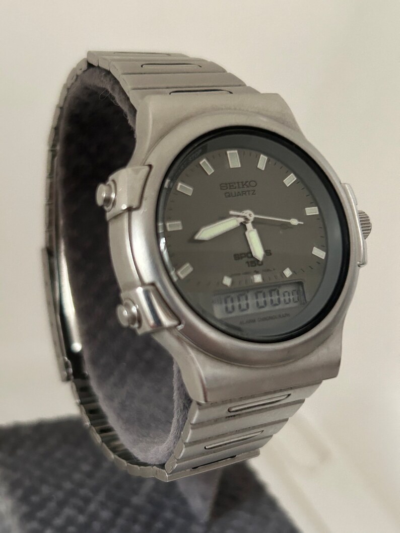 Rare Vintage Seiko Dual Time Analog/digital Chronograph Alarm H601-7030 Men 1990-1999,collection ...
