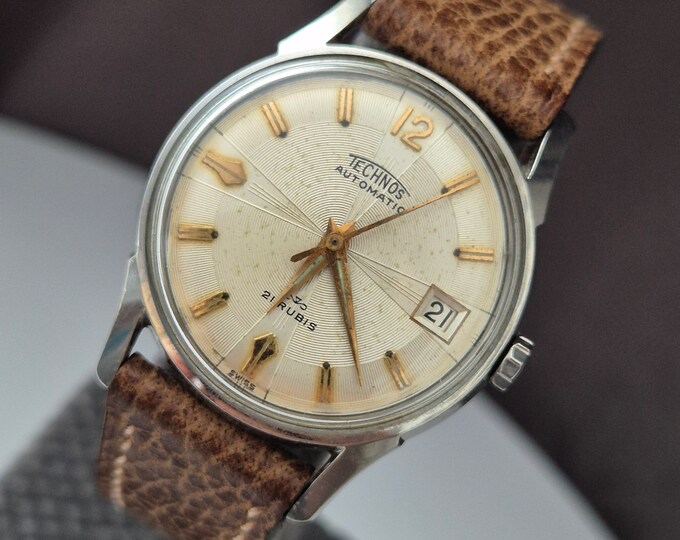 Stunning Technos Automatic Watch Calatrava Cal. AS 1701 Men 1960s ...