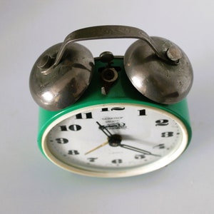 Vintage 1950's Serkisof Mechanical Alarm Table Clock, Antique Desk ...
