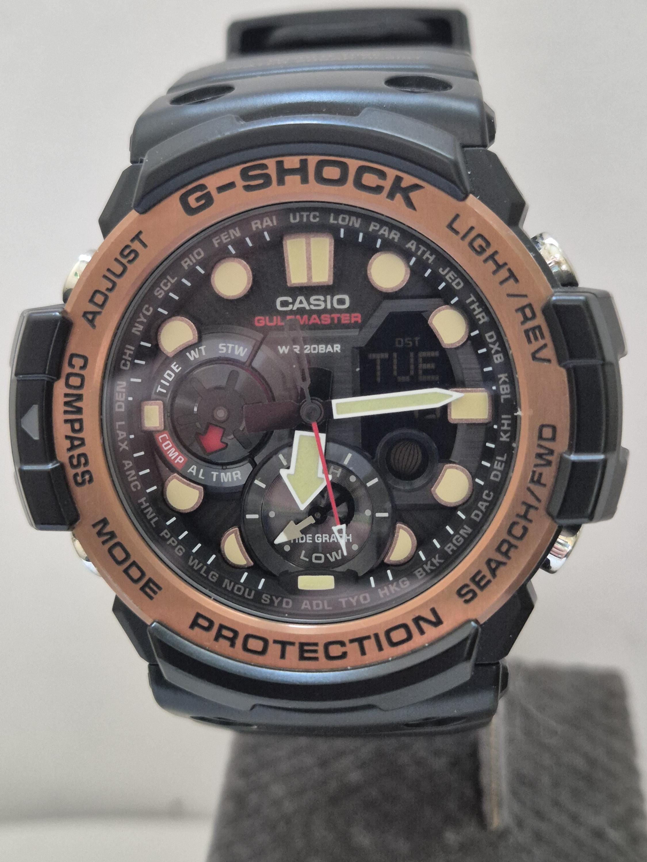 Rare Vintage Casio G-shock Watch Gulf Master Moon Tide Graph Quartz Men ...