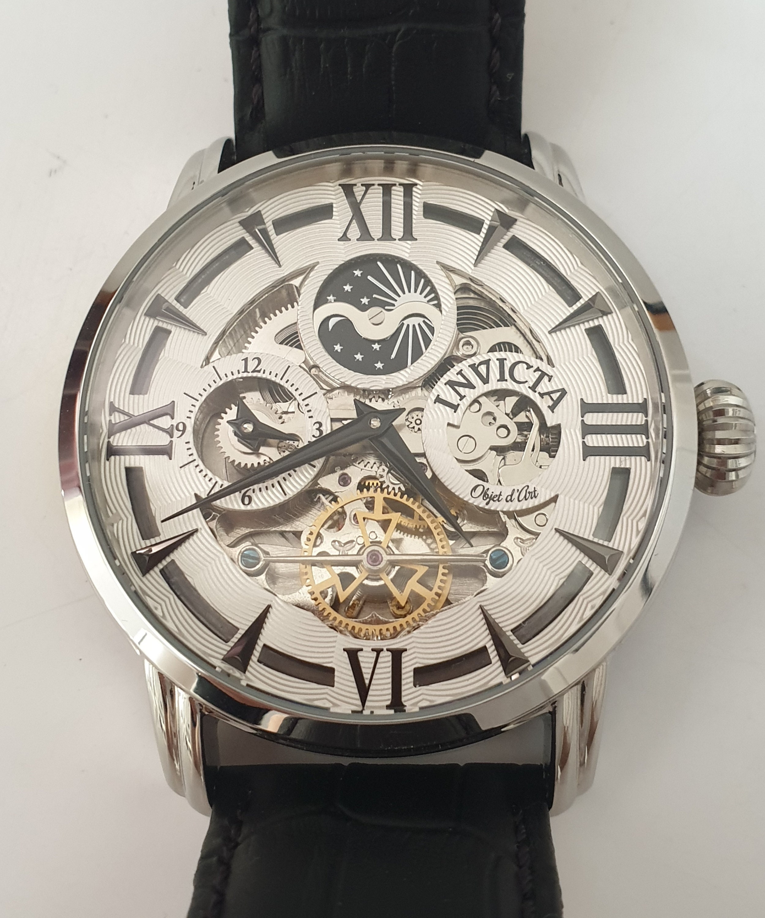 İnvicta Automatic Watch NOS Condition Skeleton Moonphase All Original ...