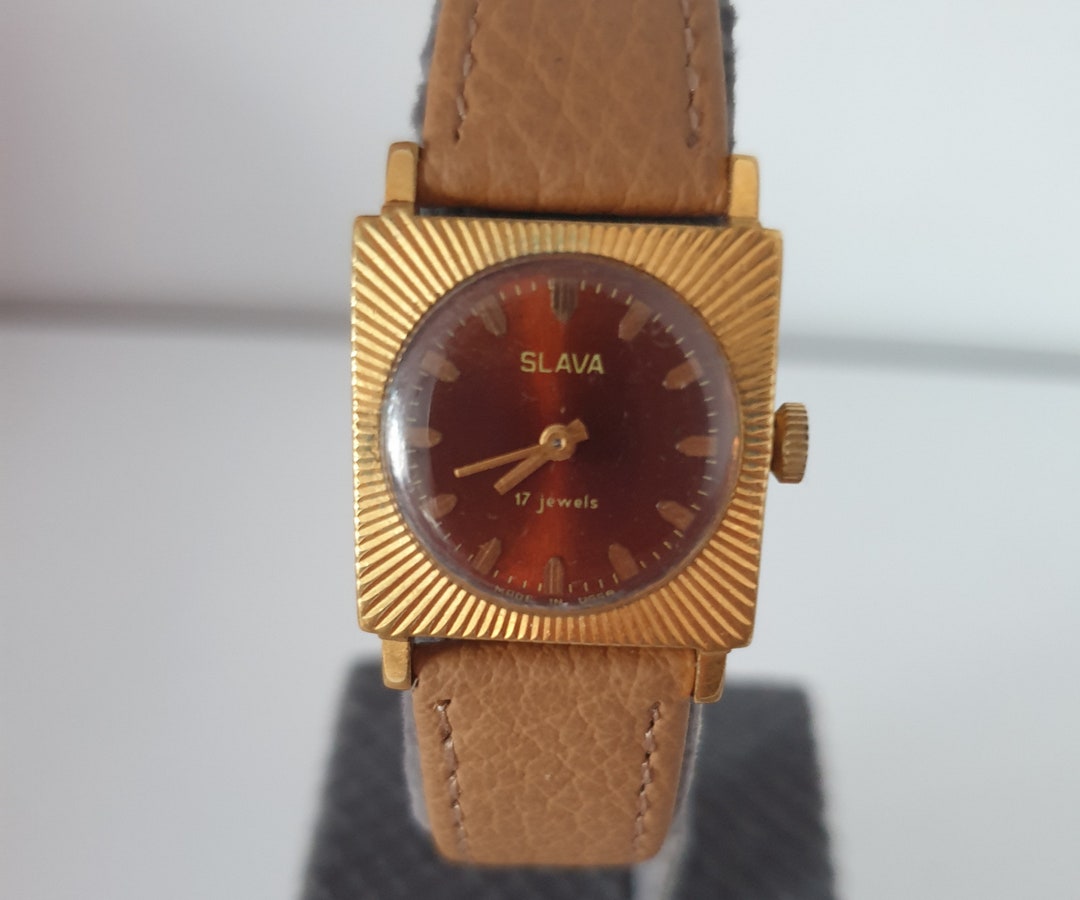 Rare Slava Women Vintage Soviet Mechanical Hand Wind Wristwatch ...