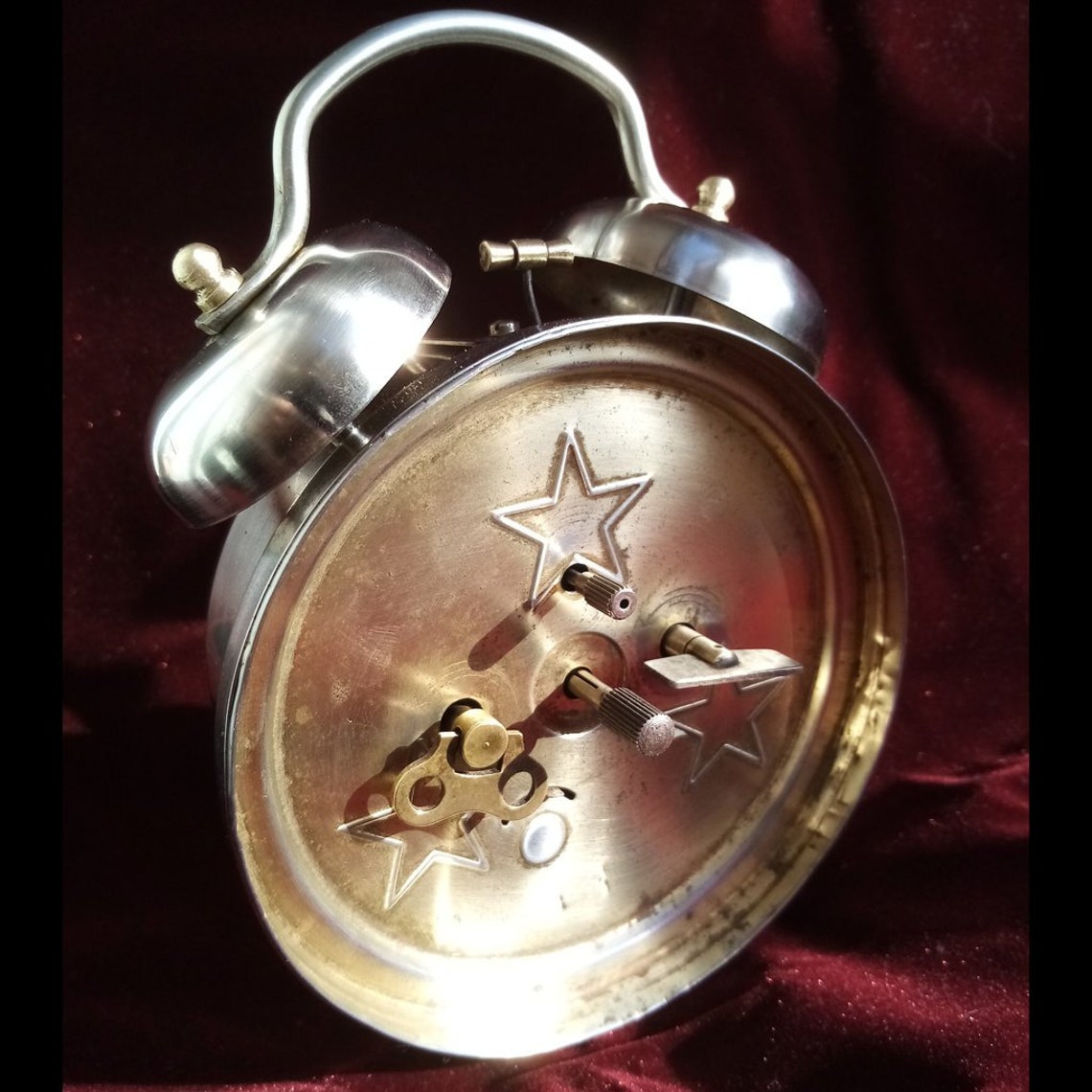 Vintage 1950' S Peter Mechanical Alarm Table Clock, Antique German ...