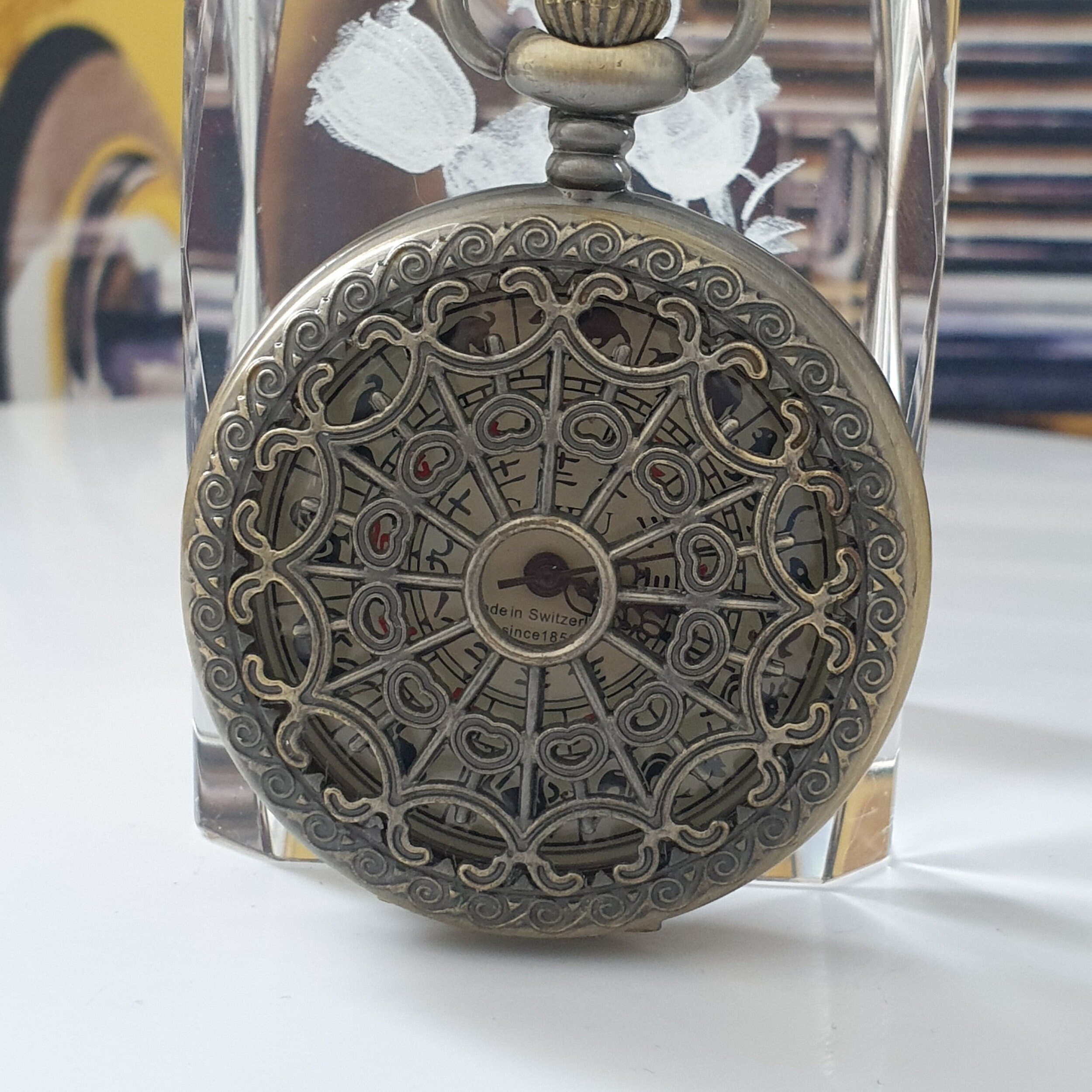 CAIFU Vintage Skeleton Pocket Watch hand Wind Unusal Zodiac - Etsy