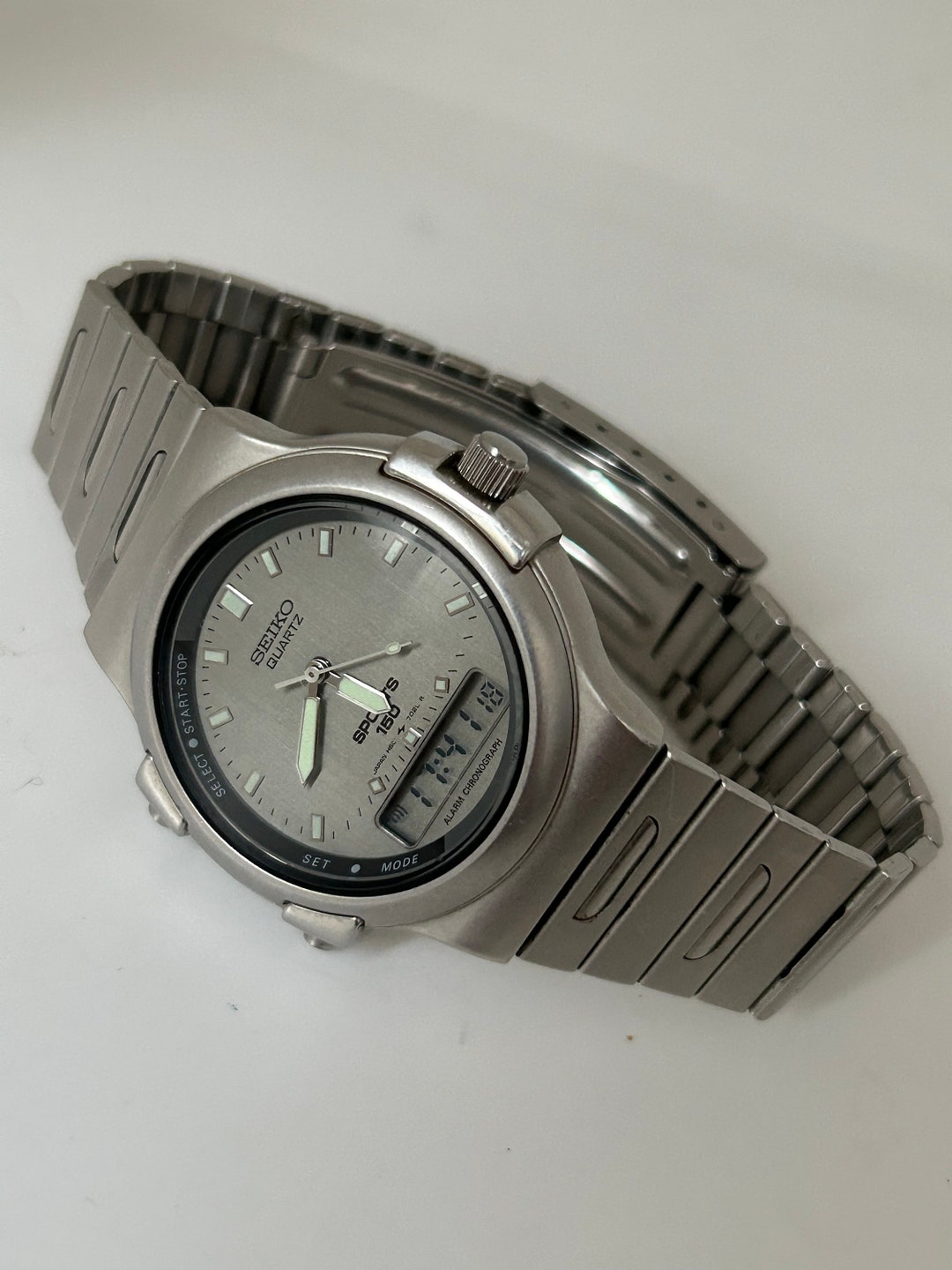 Rare Vintage Seiko Dual Time Analog/digital Chronograph Alarm H601-7030 Men 1990-1999,collection ...