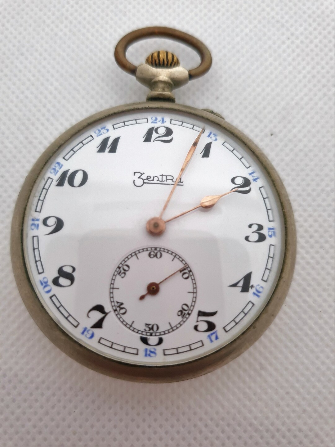 Rare Vintage Zentra Swiss Made Mechanical Good Condition Pocket Watch ...