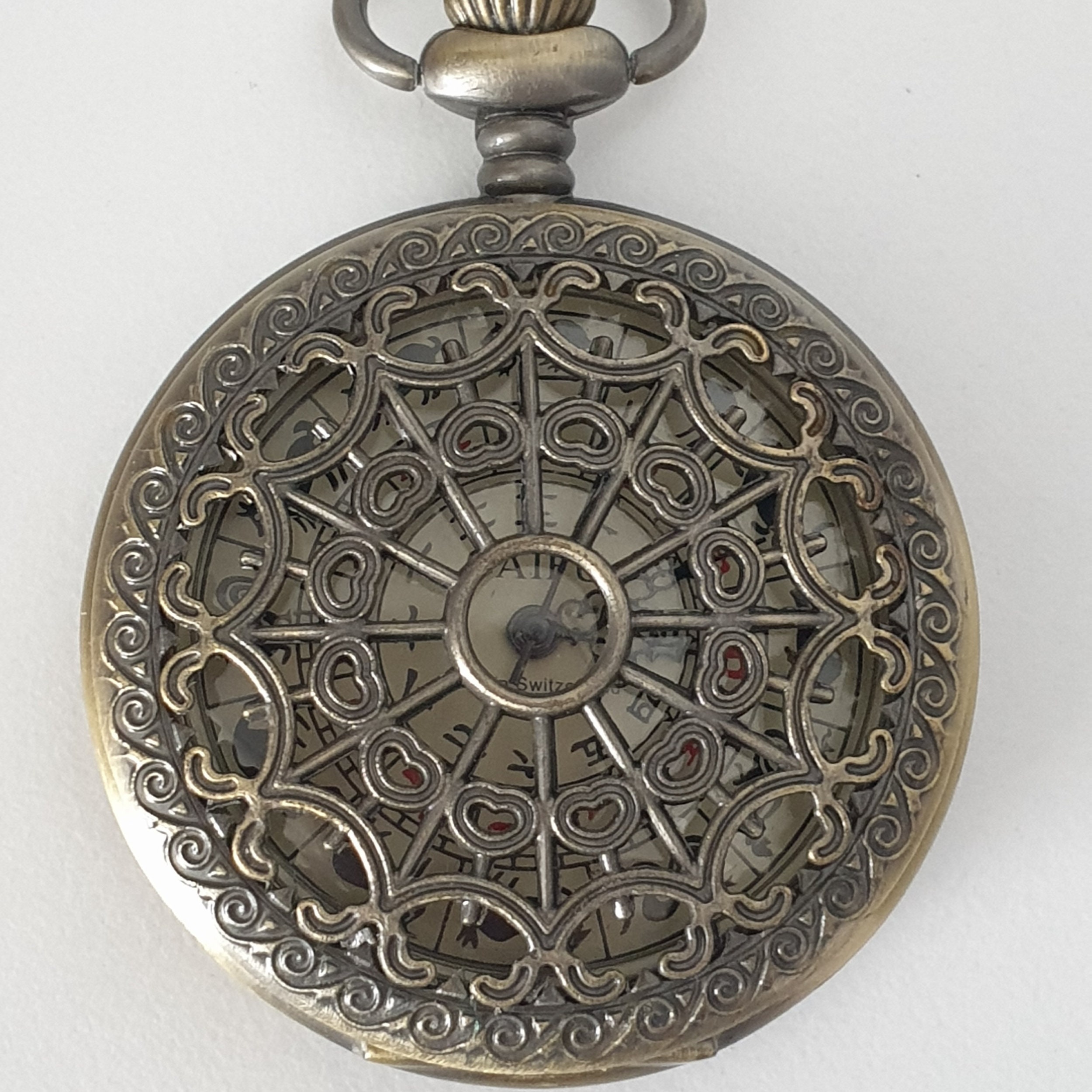 CAIFU Vintage Skeleton Pocket Watch hand Wind Unusal Zodiac - Etsy