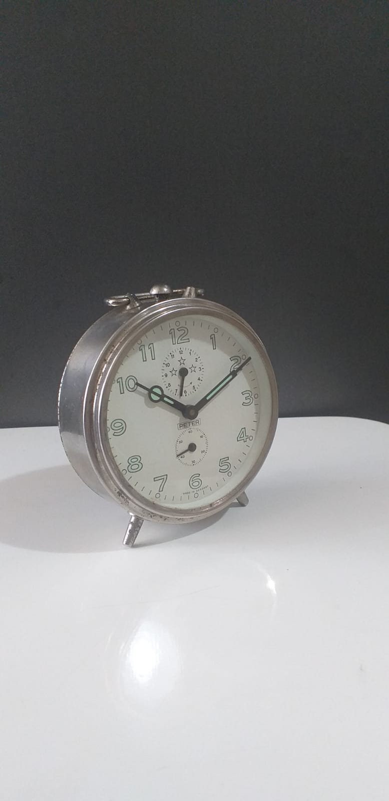 Vintage 1960' S Peter Mechanical Alarm Table Clock, Antique German ...
