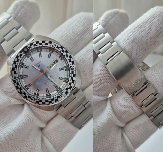 Rare Seiko 5 Sport Automatic Watch Rally Day Date Me… - Gem