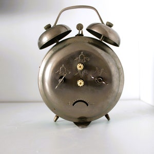 Vintage 1950's Serkisof Mechanical Alarm Table Clock, Antique Desk ...
