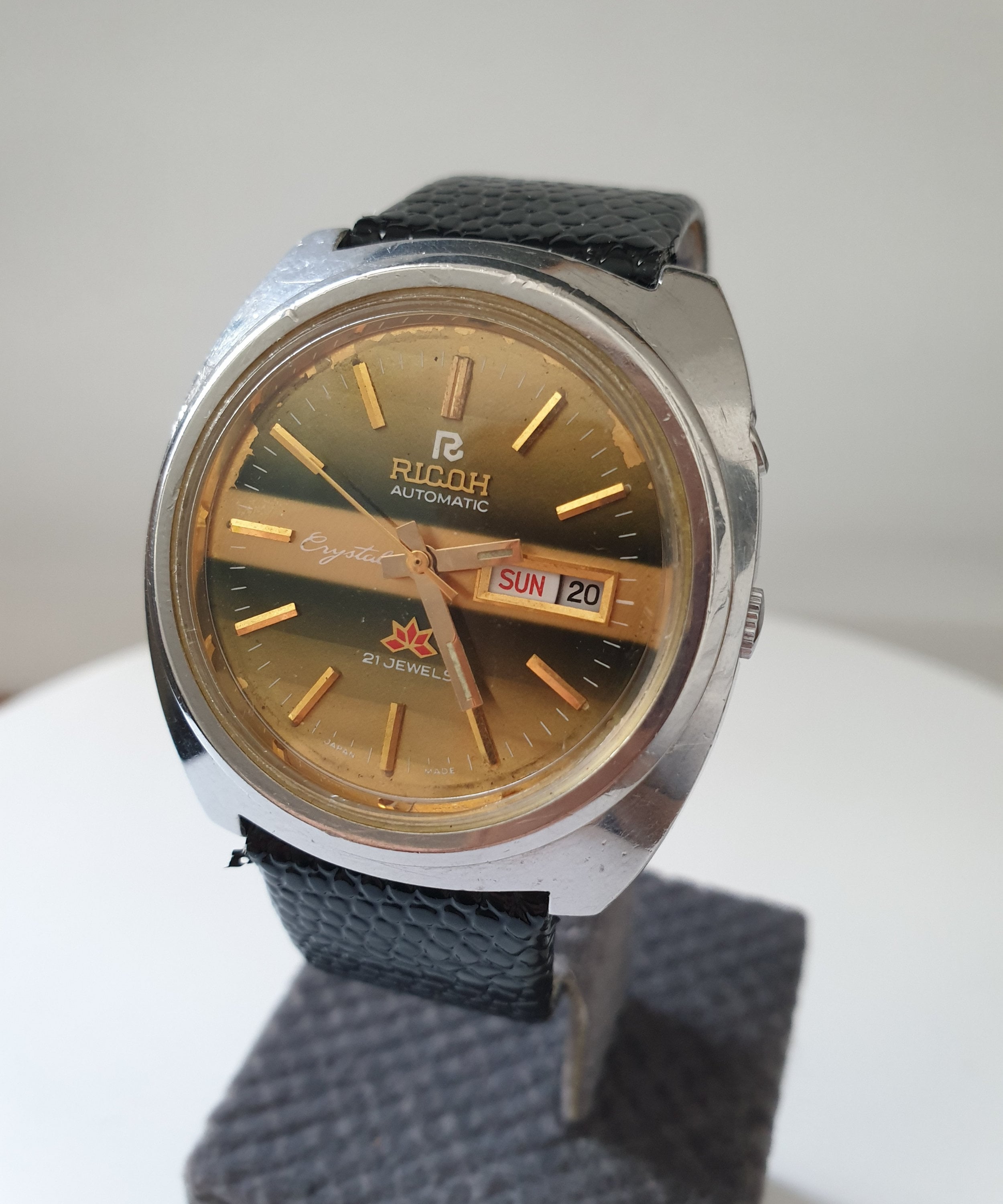 Vintage Ricoh Automatic 1970's Rare Men's Watch Gold Plated,japan Made ...