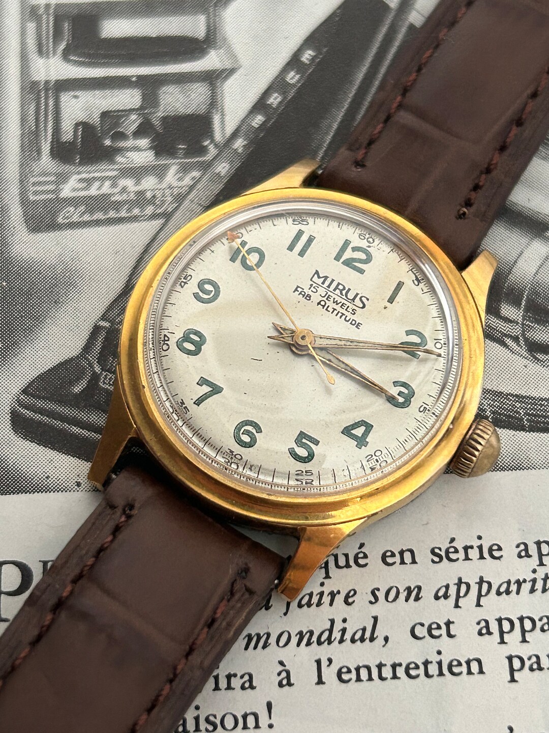 Great Mirus 15 Jewels Fab. Altitude Hand Winding Vintage 1960's ...