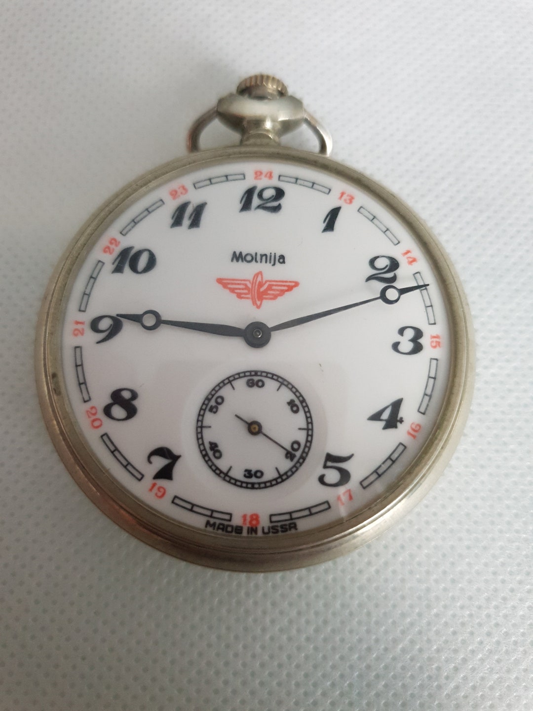 Vintage 1970's Molnija Soviet Made Mechanical Perfect Condition Pocket ...