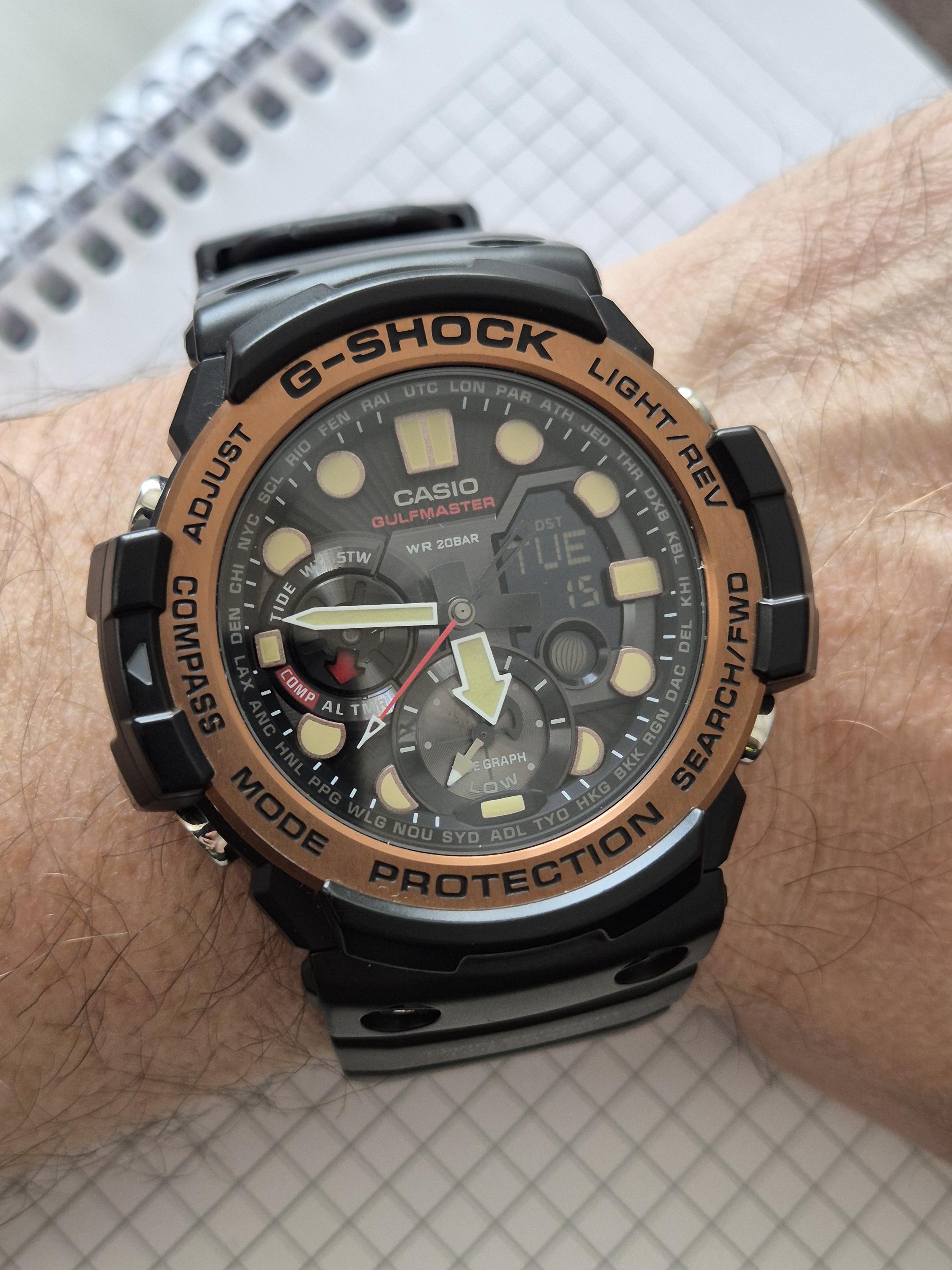 Rare Vintage Casio G-shock Watch Gulf Master Moon Tide Graph Quartz Men ...