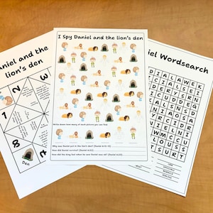 Bible Worksheets for Kids, Christian Home School, Daniel and the Lion's ...