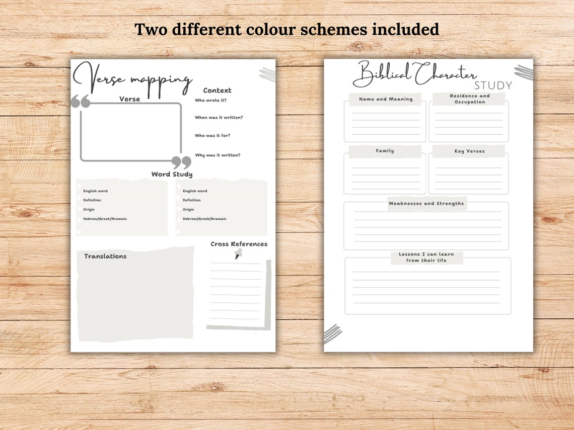 Verse Mapping Journal: Bible Character Study (digital) - Etsy