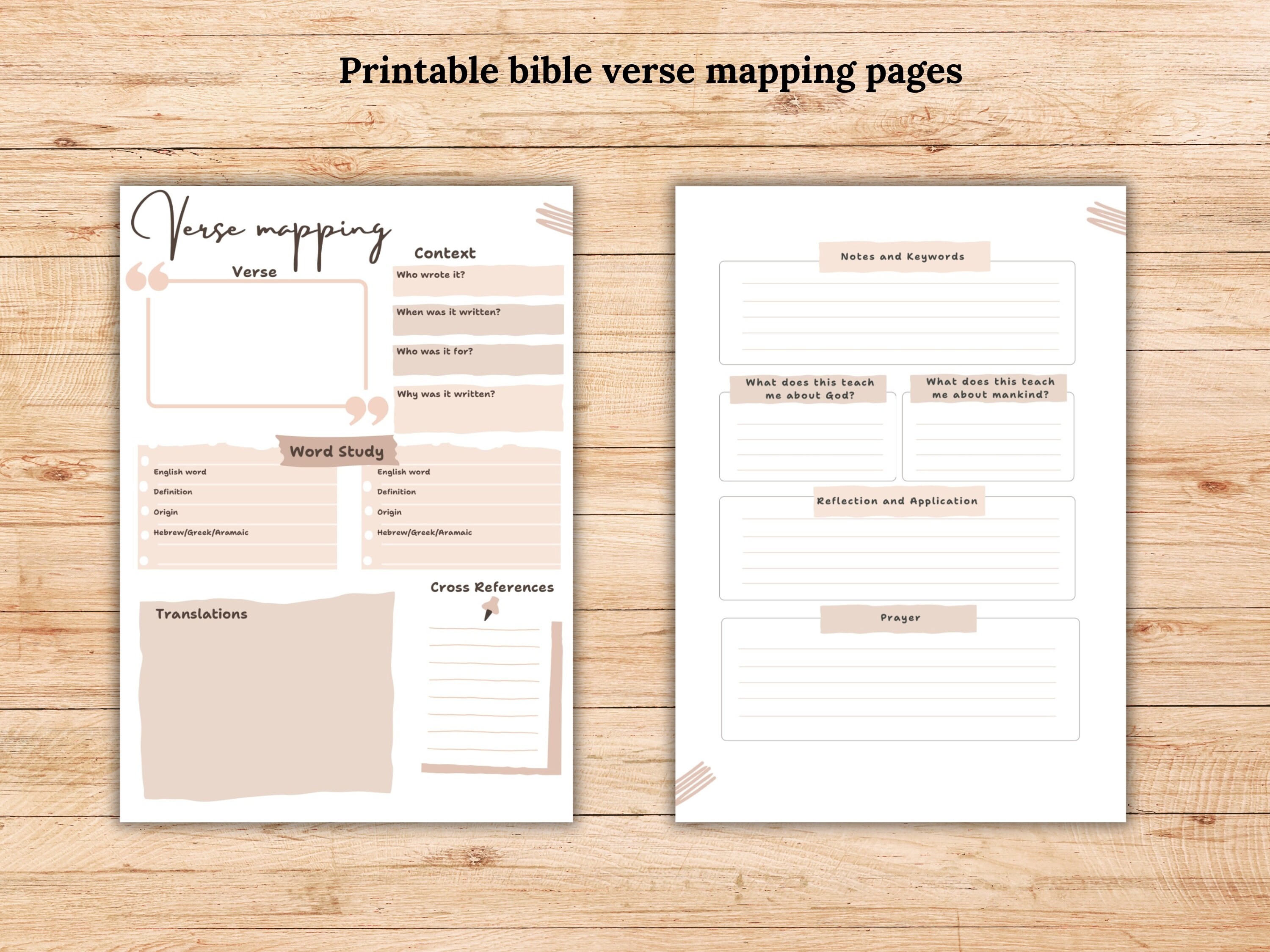 Verse Mapping Journal, Bible Reading Checklist, Bible Character Study ...