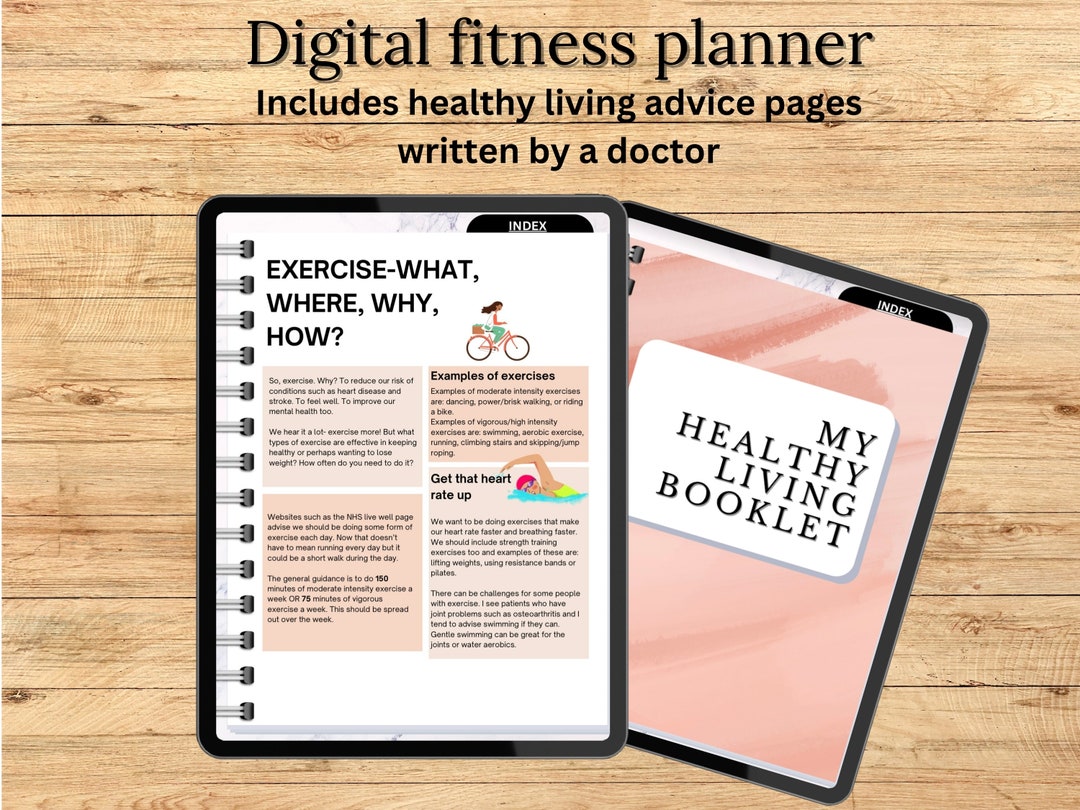 Digital Fitness Planner, Healthy Living Journal, Health Diary, Fitness ...