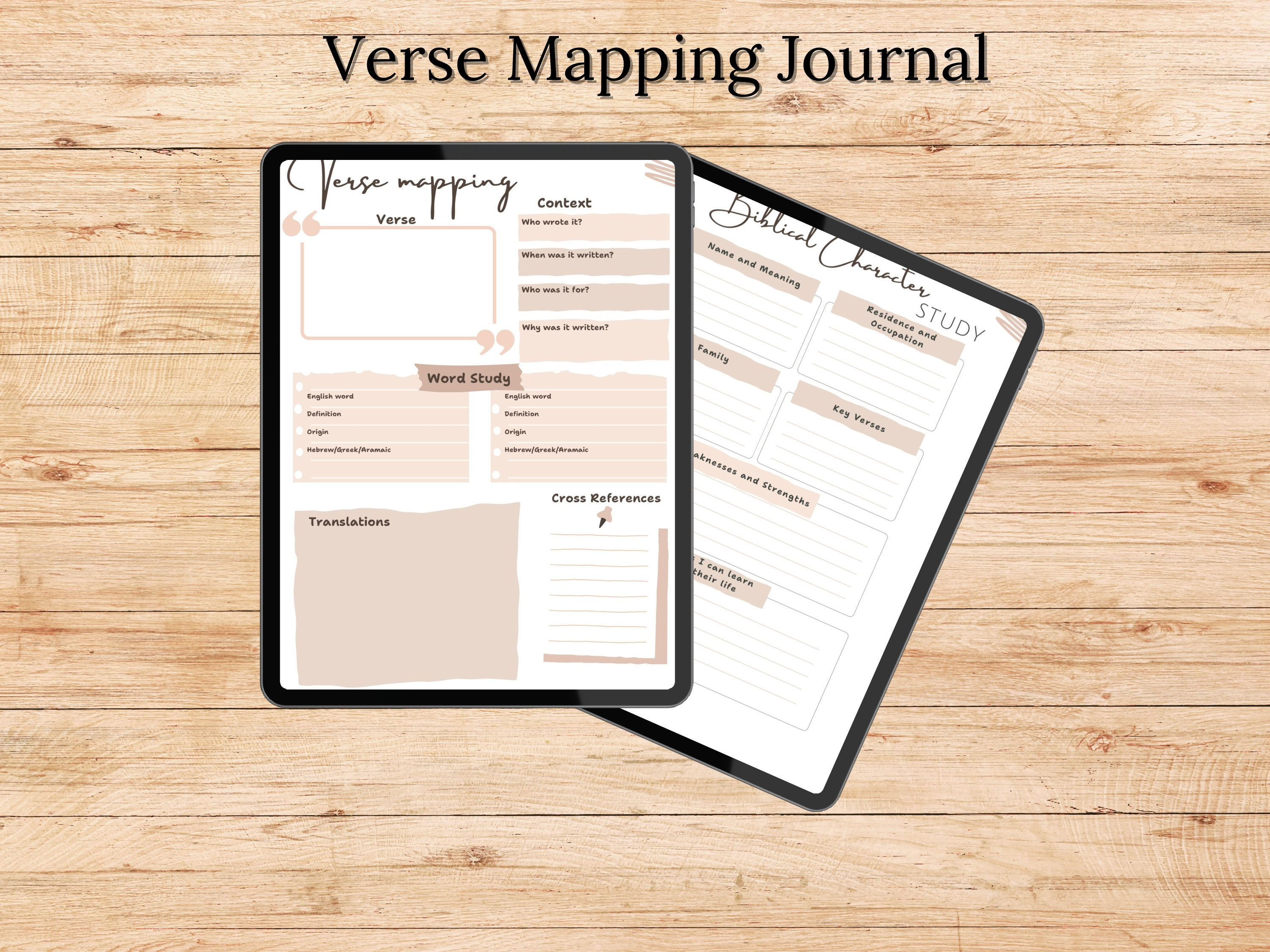 Verse Mapping Journal: Bible Character Study (digital) - Etsy