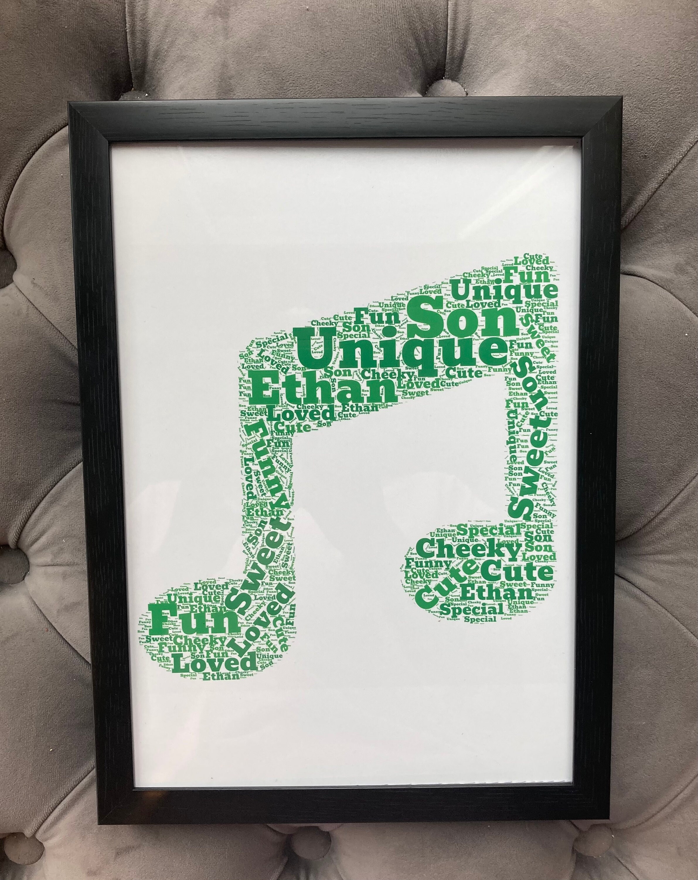 Personalised Music Note Word Art Print Only Gift Wall Art - Etsy