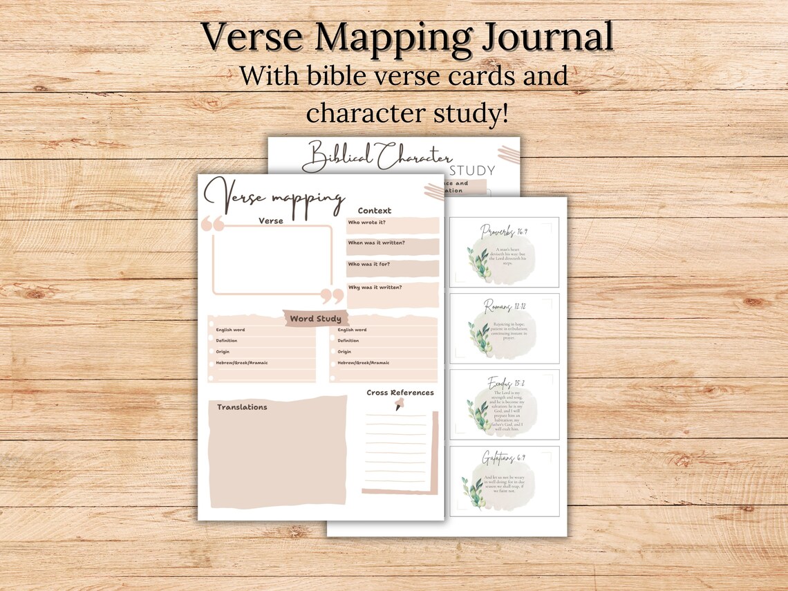 KJV Bible Verse Cards: Verse Mapping Journal & Character Study (digital ...