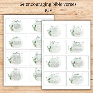 Kjv Bible Verse Cards, 64 Encouraging Verses, Printable Scripture Cards ...