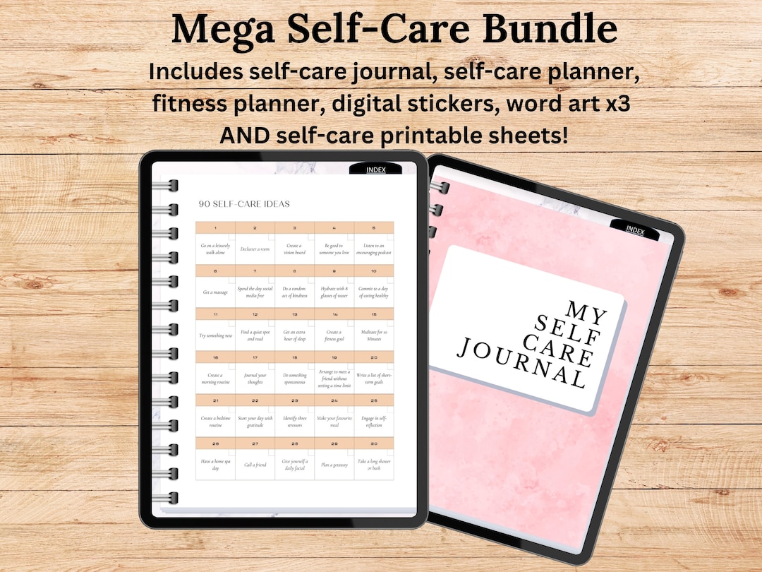 Self Care Bundle, Digital Self Care Planner, Wellness Journal, 90 Day ...