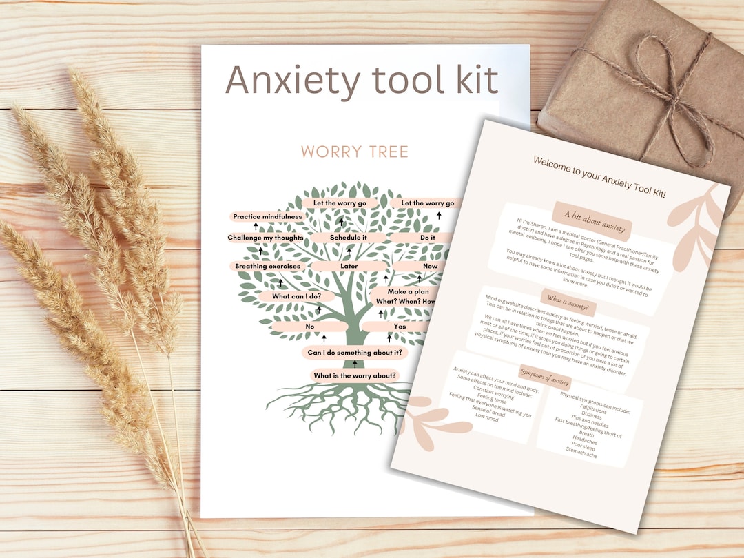 Anxiety Bundle, Worry Tool Kit, Journal, Worksheets, Digital Printable ...