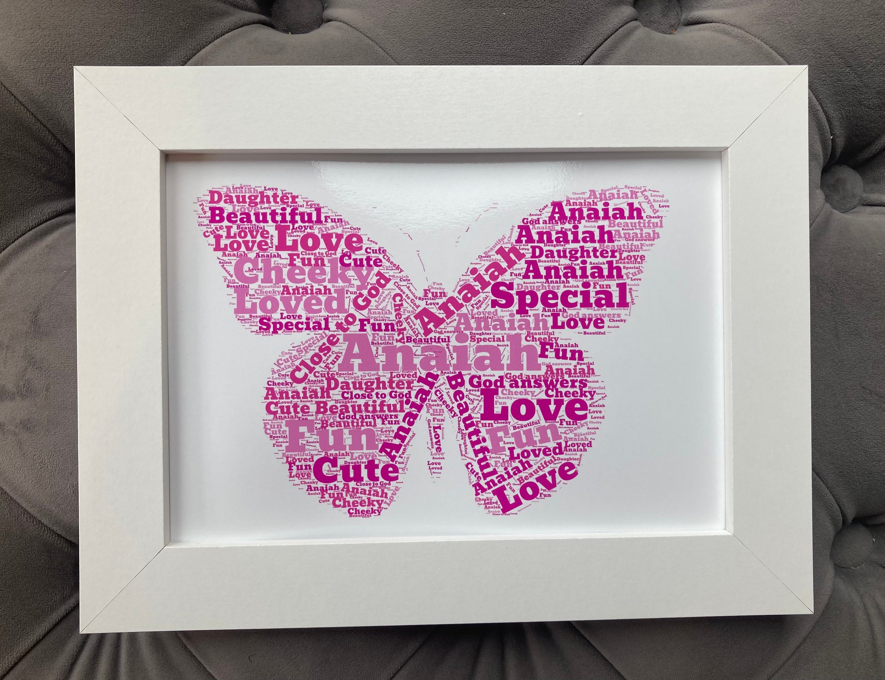 Personalised Butterfly Word Art Print Only Gift Wall Art - Etsy