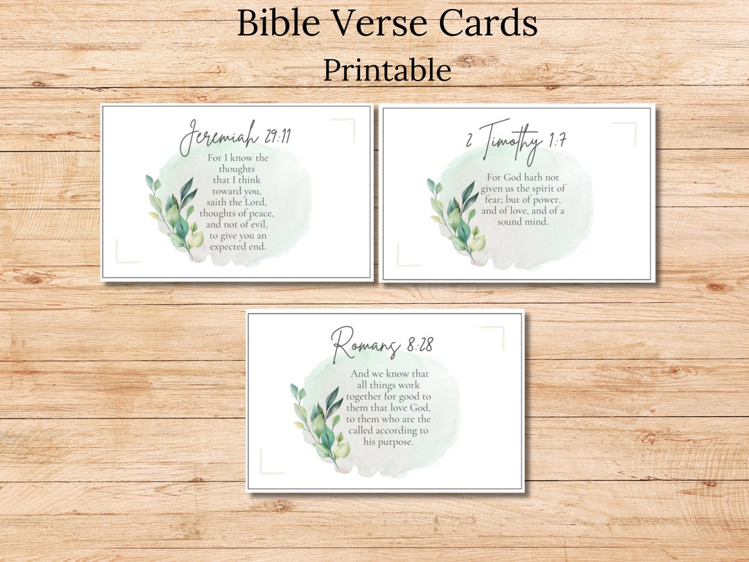 Kjv Bible Verse Cards, 64 Encouraging Verses, Printable Scripture Cards ...
