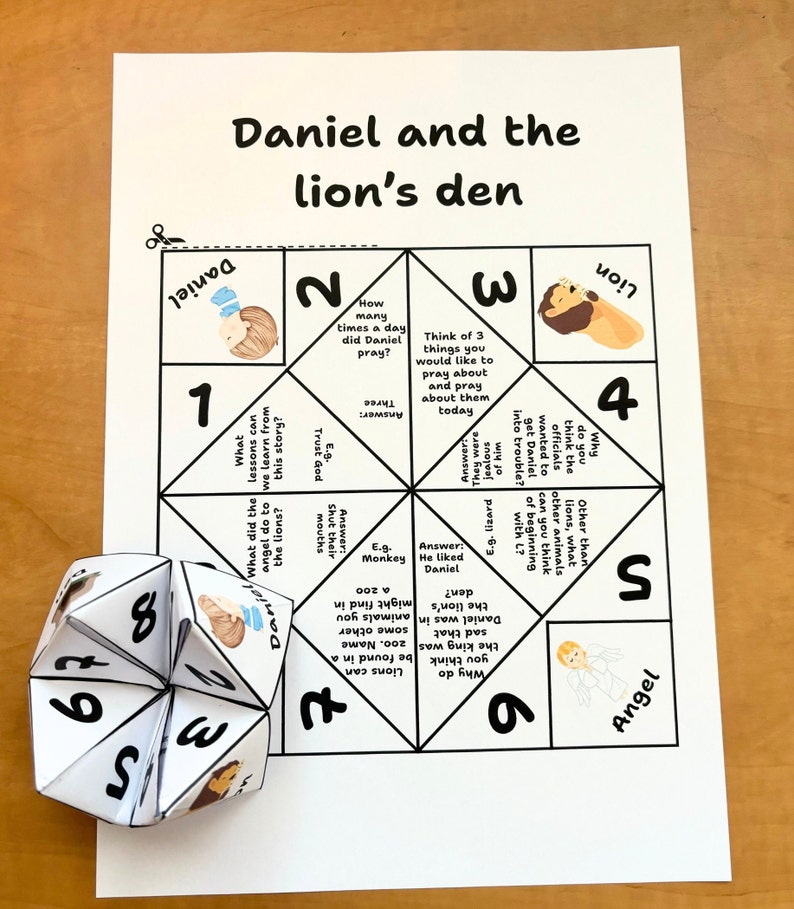 Bible Worksheets for Kids, Christian Home School, Daniel and the Lion's ...
