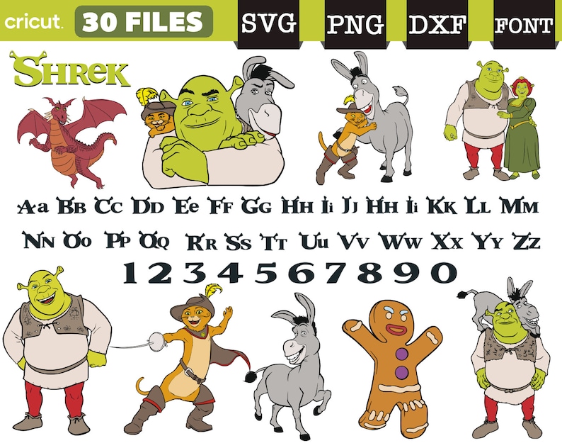Shrek Svg for Cricut Shrek Png Shrek Clipart Puss in Boots - Etsy Australia