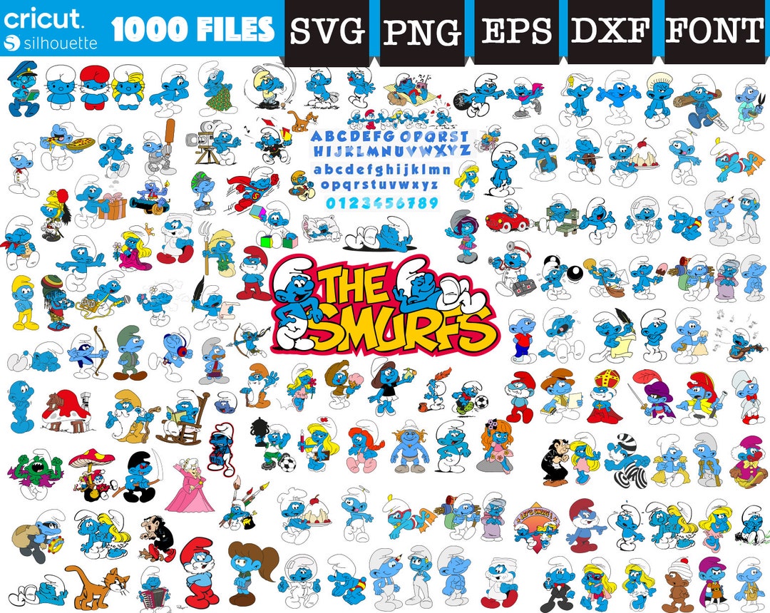 Smurfs Svg Bundle Smurfs Png Clipart Files Smurfs Birthday - Etsy Ireland