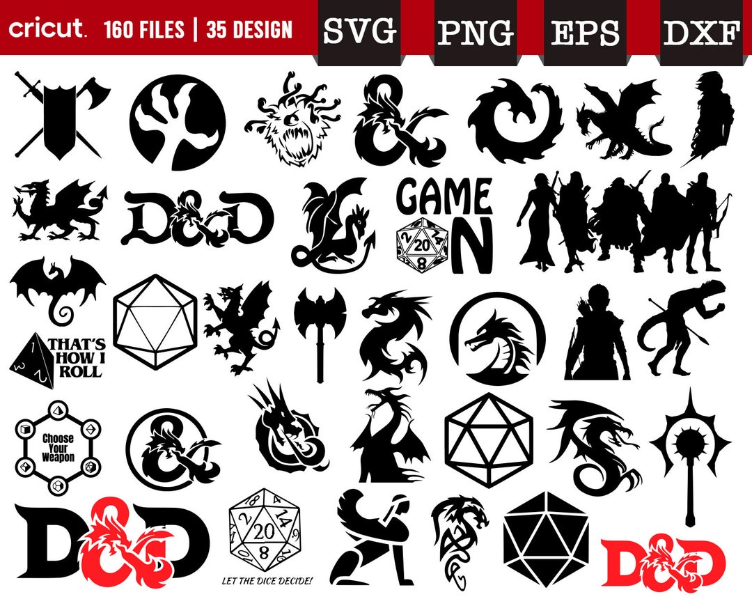 Dungeons and Dragons Svg, D&D Logo Svg, Bundle Layered, Dragons Svg ...