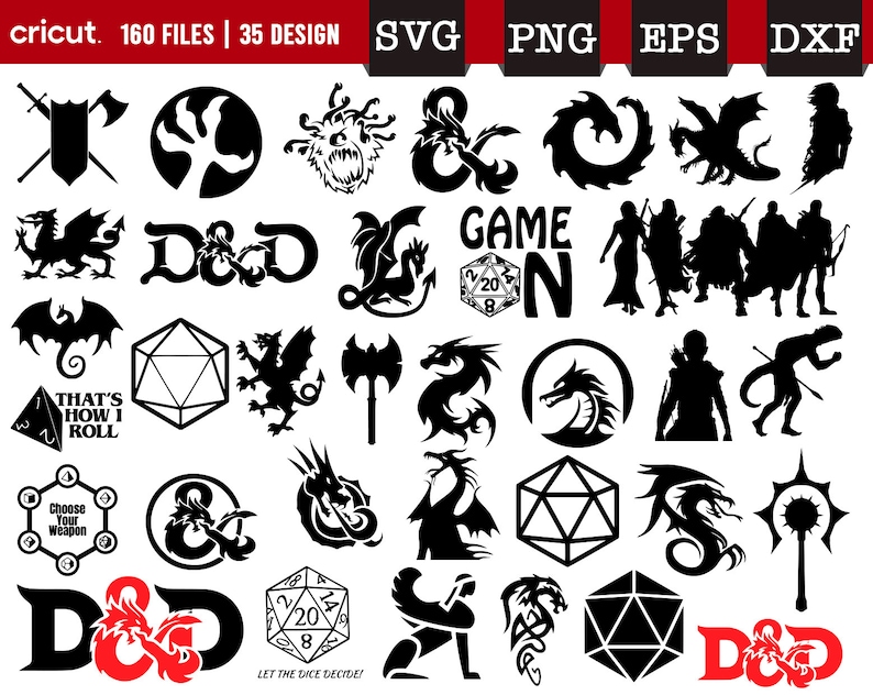 Dungeons and Dragons Svg D&D Logo Svg Bundle Layered - Etsy