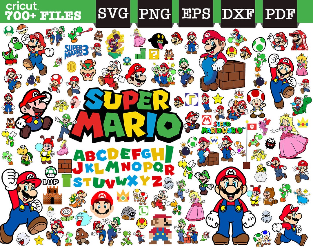 Mario Svg Bundle, Super Mario Png, SVG for Cricut, Mario Kart Svg ...