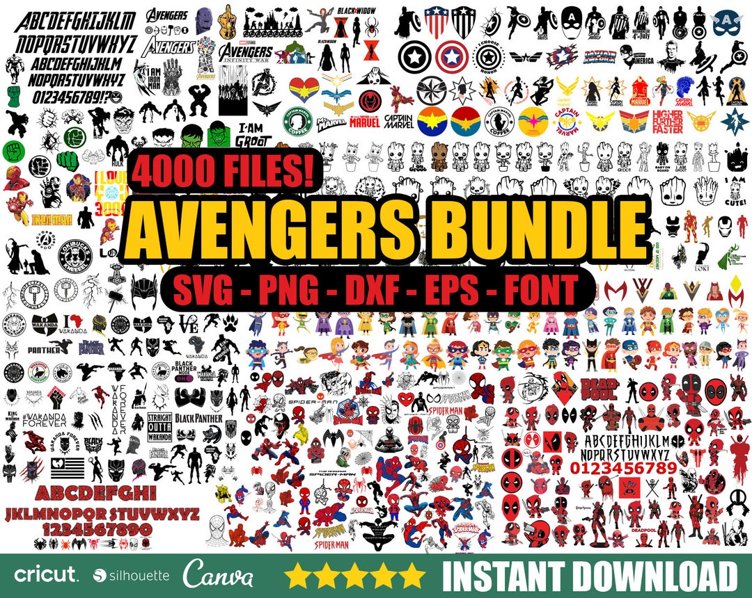 1000+ Superhero Svg, Marvel Svg, Avengers Svg Bundle, Avengers Svg, Cut ...