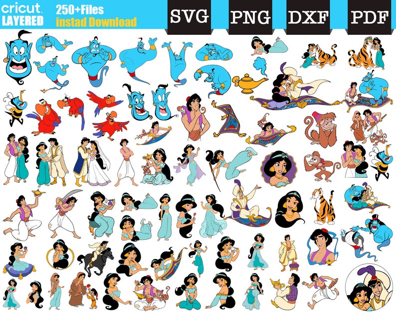 Aladdin svg jasmine svg bundle princess jasmine svg magic - Etsy México