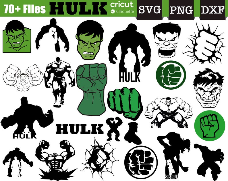 Hulk Svg Bundle, Hulk Face Svg for Cricut, Hulk Hands Svg, Hulk Png ...