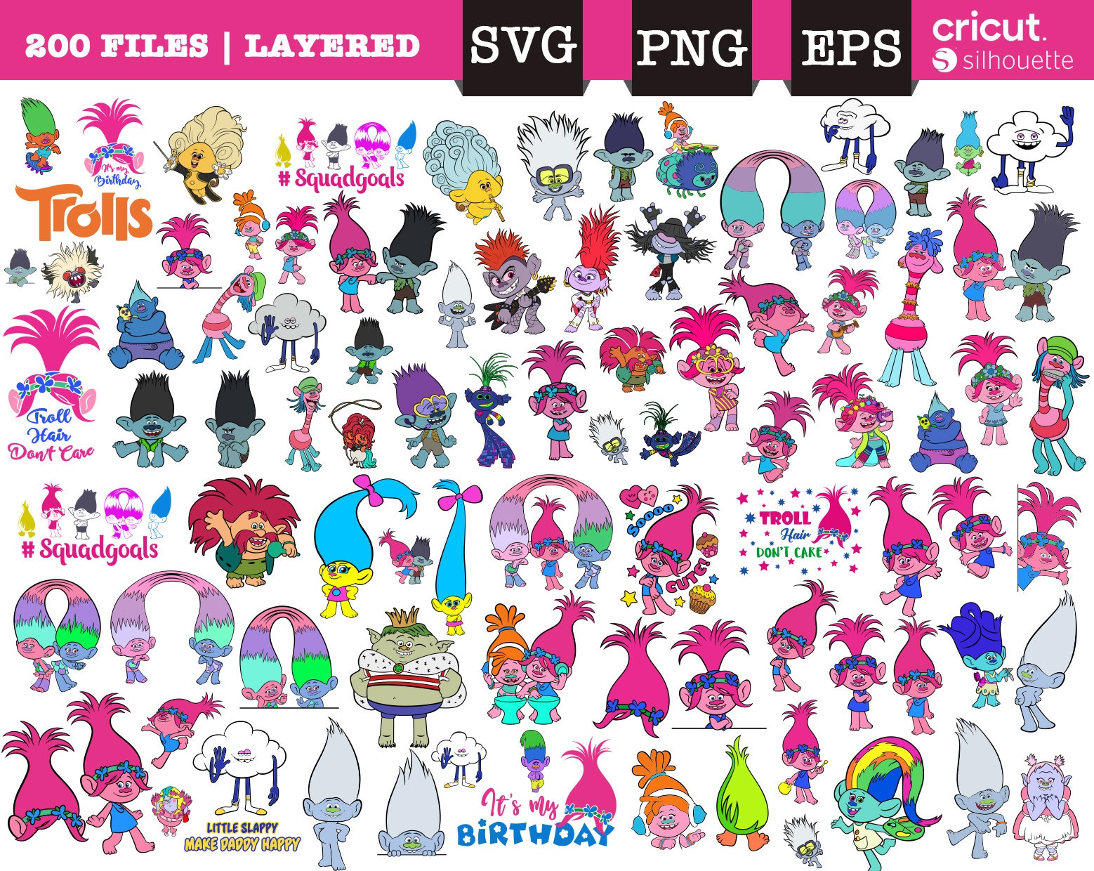 Trolls SVG Bundle, Trolls World Tour Svg, Trolls PNG, Trolls Svg ...